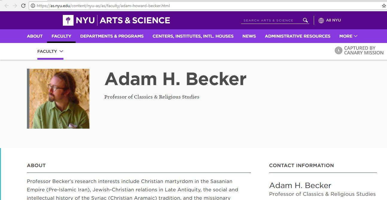 Adam Becker - Canary Mission