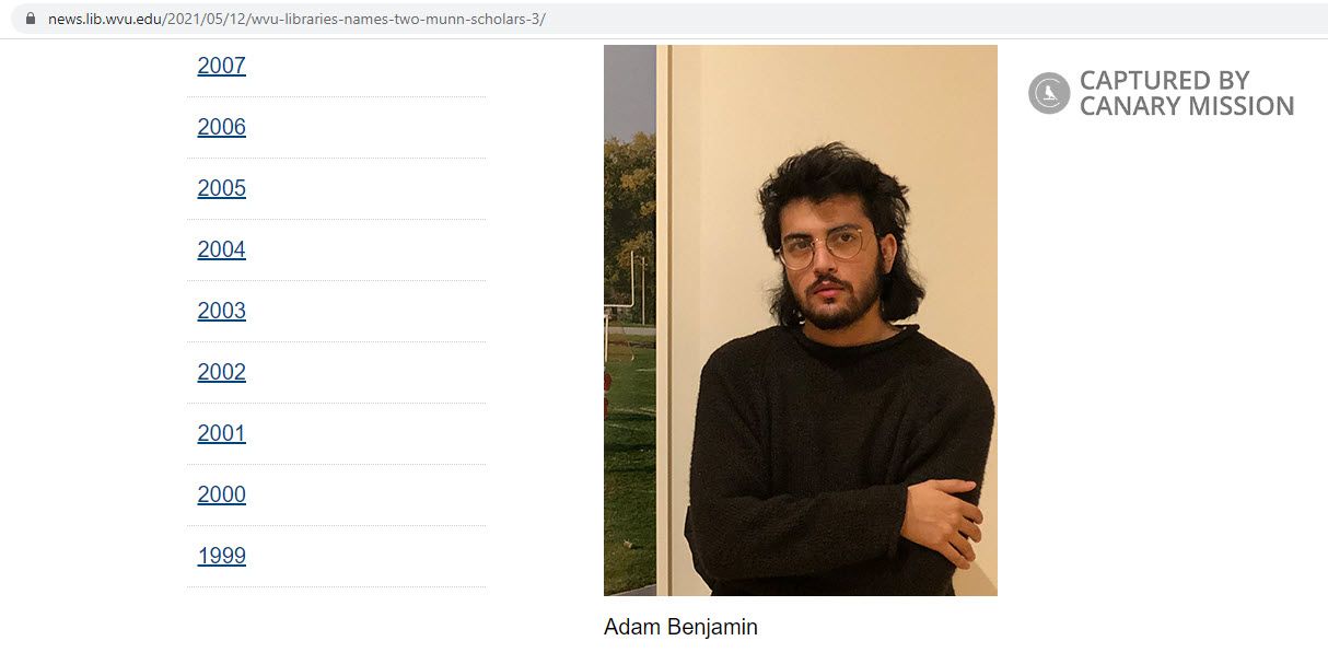 Adam Benjamin - Canary Mission