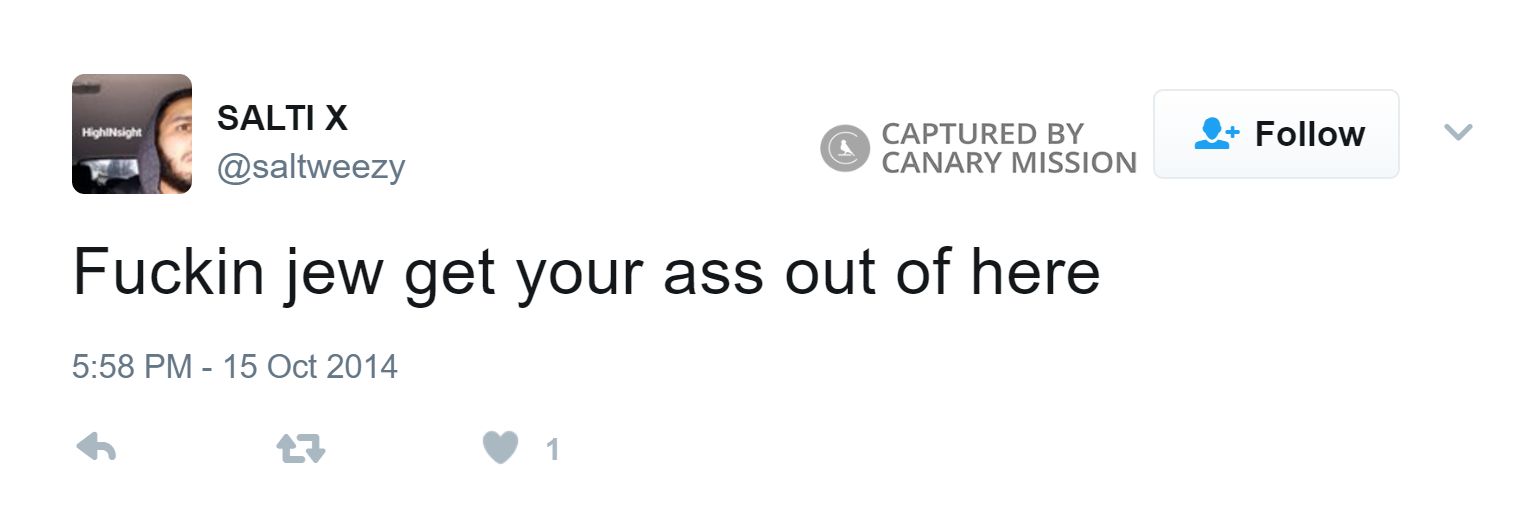 Adam Salti - Canary Mission