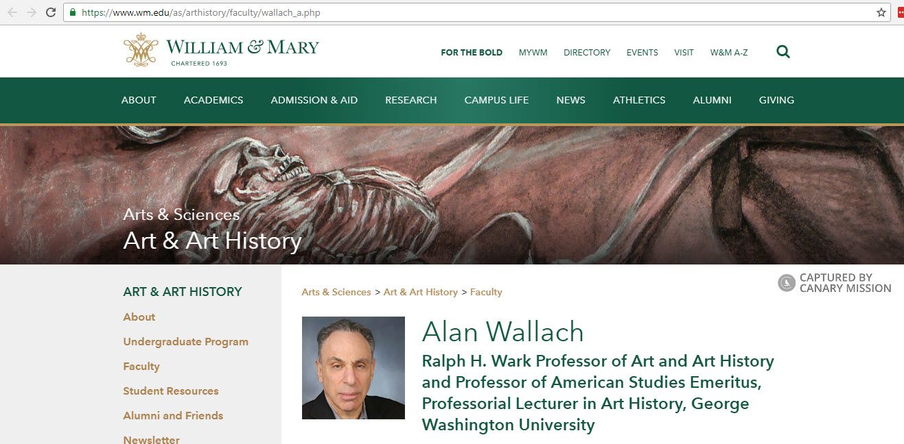 Alan Wallach - Canary Mission