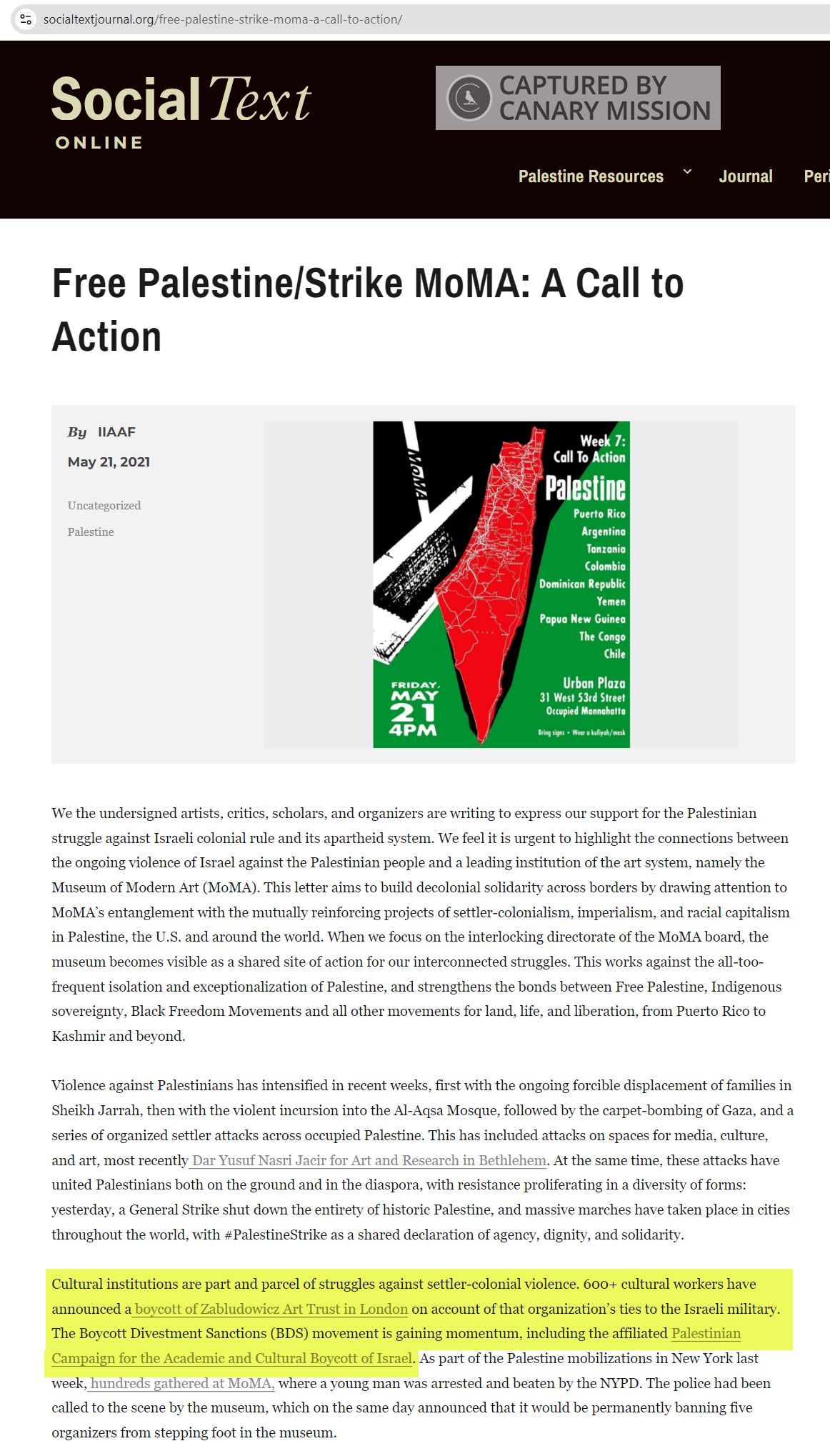 Alexander Alberro - Canary Mission