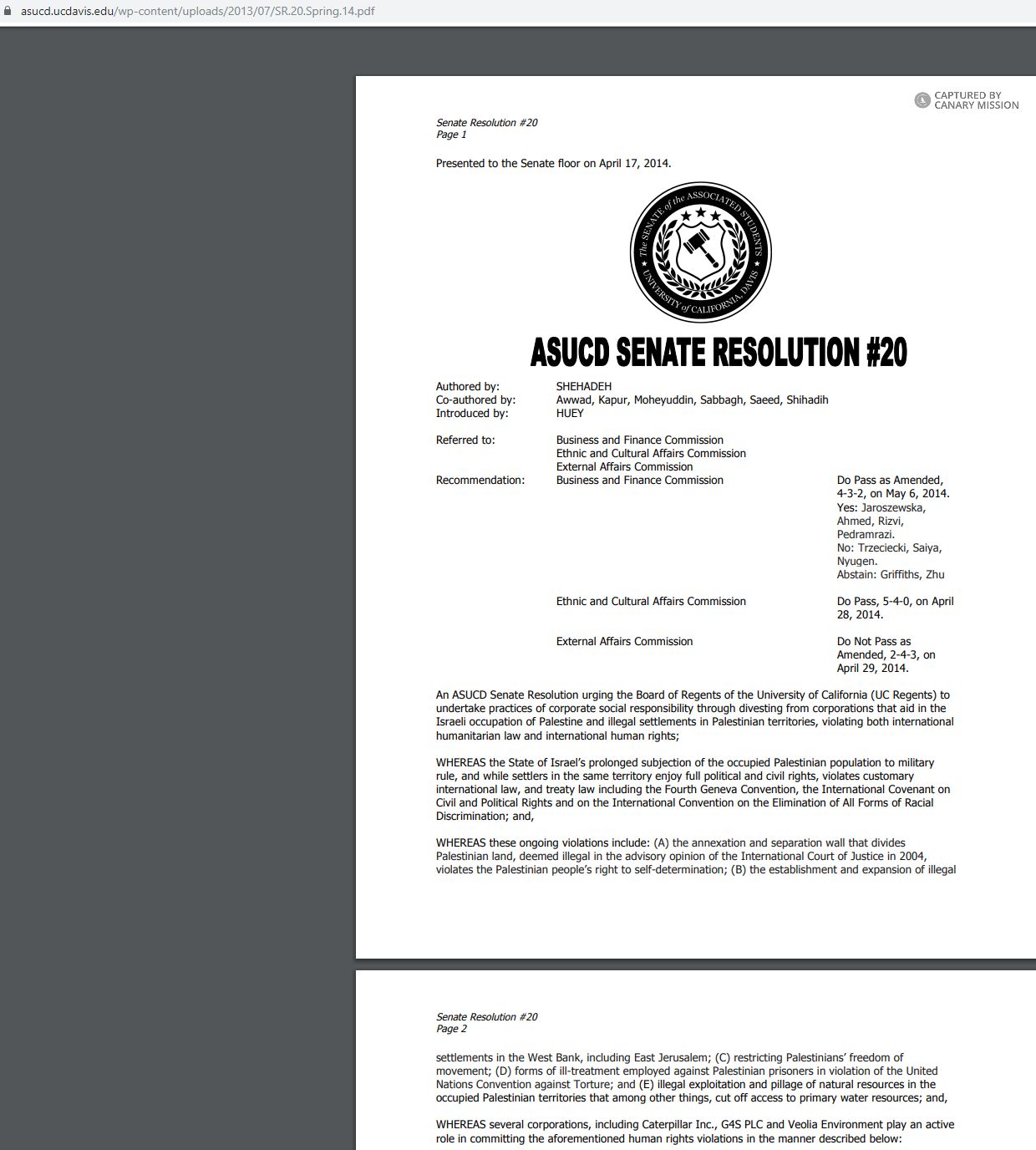 Anas Tresh - Canary Mission