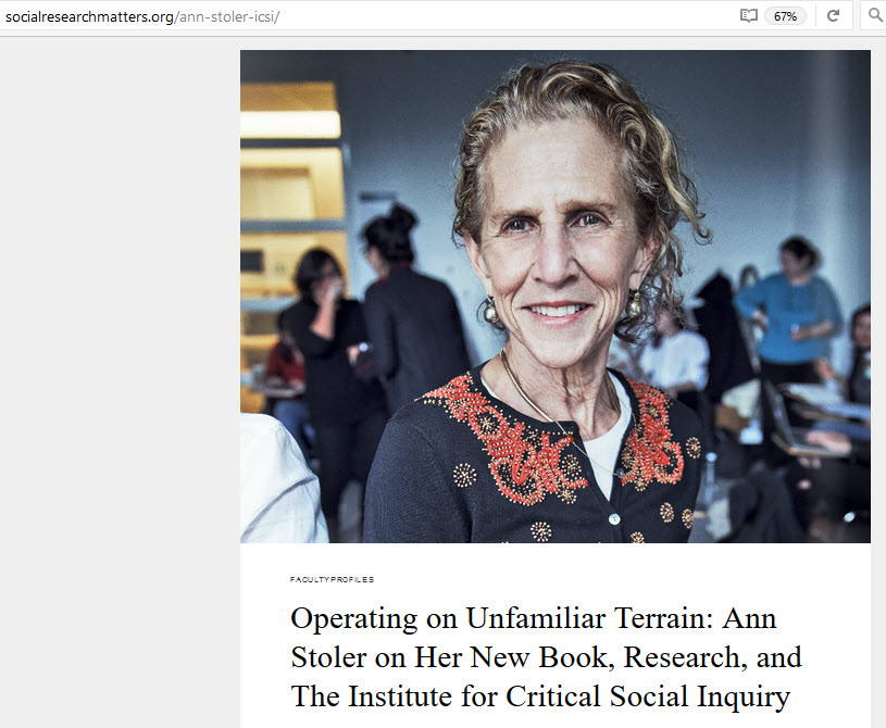 Ann Stoler - Canary Mission