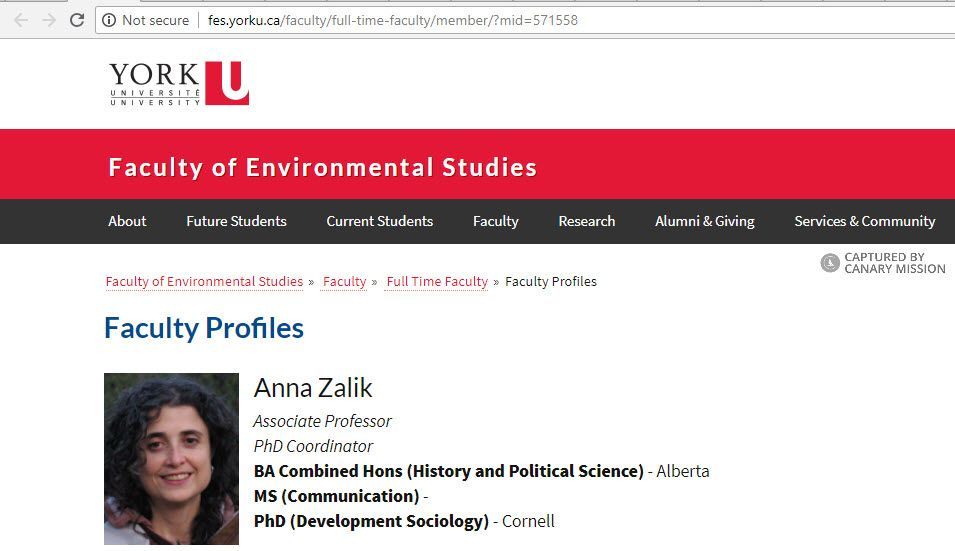 Anna Zalik - Canary Mission