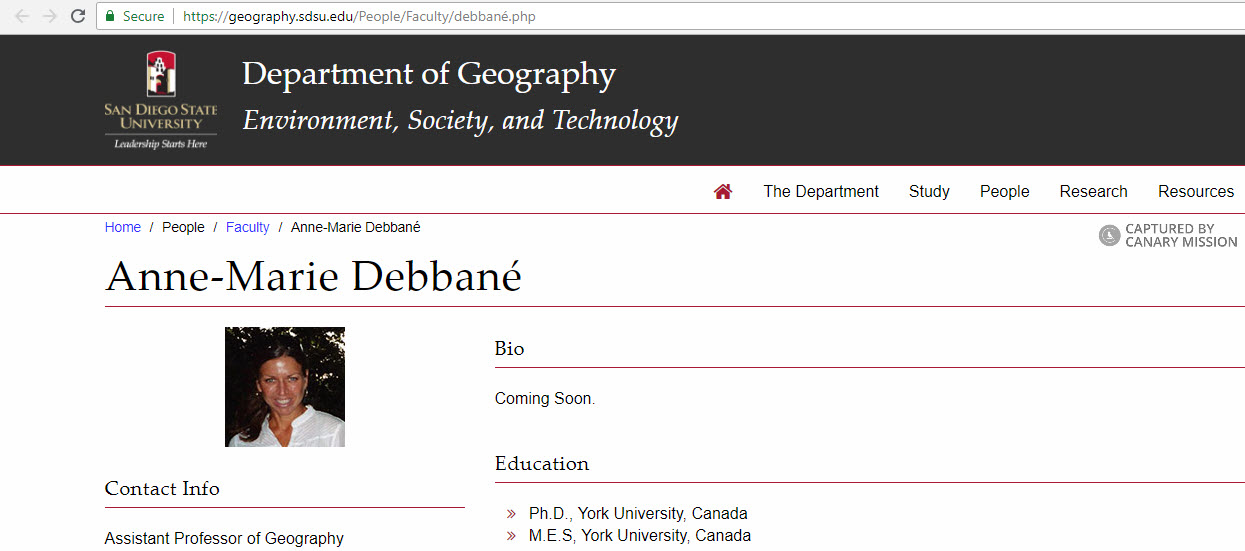 Anne-Marie Debanne - Canary Mission