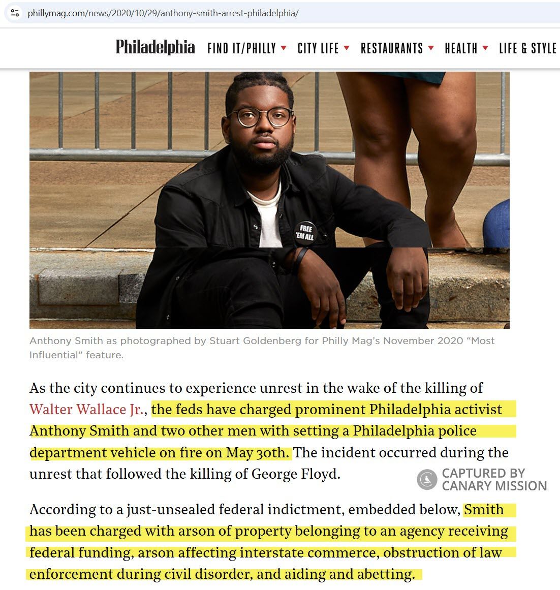 Anthony Smith - Canary Mission