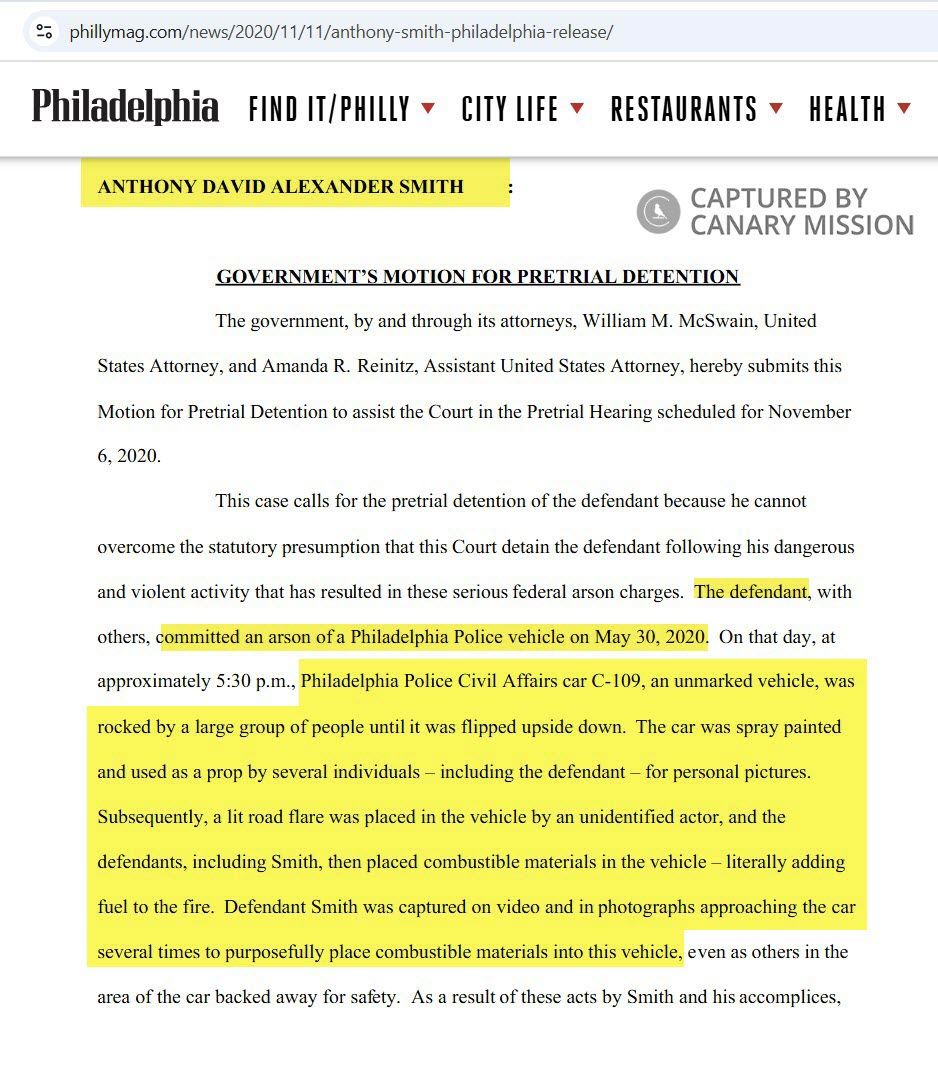 Anthony Smith - Canary Mission