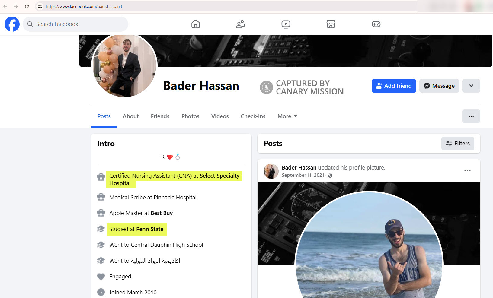 Bader Hassan - Canary Mission