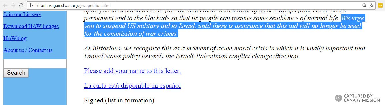 Barbara Weinstein - Canary Mission