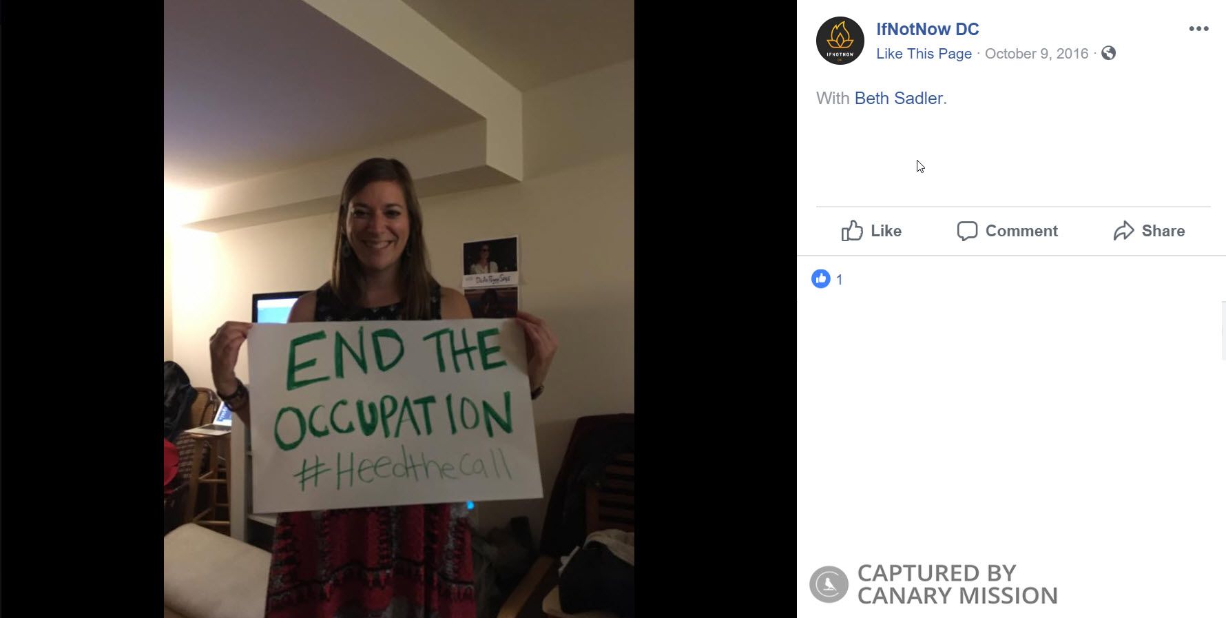 Beth Sadler - Canary Mission