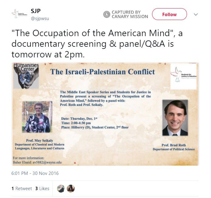 Brad Roth - Canary Mission