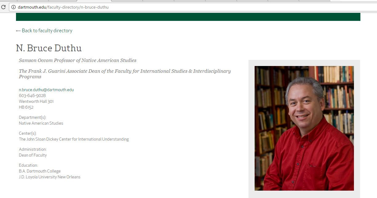 N. Bruce Duthu - Canary Mission