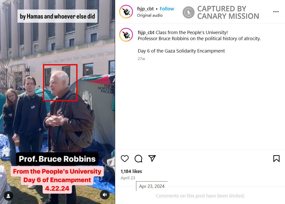 Bruce Robbins - Canary Mission