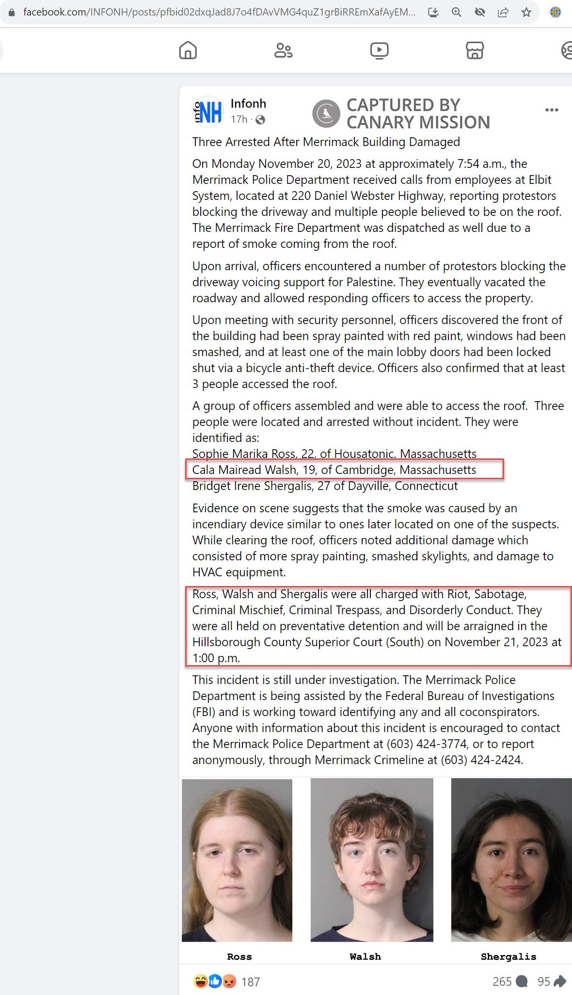 Calla Walsh - Canary Mission