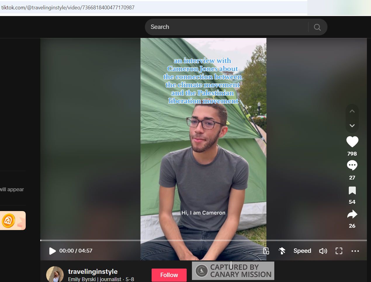 Cameron Jones - Canary Mission