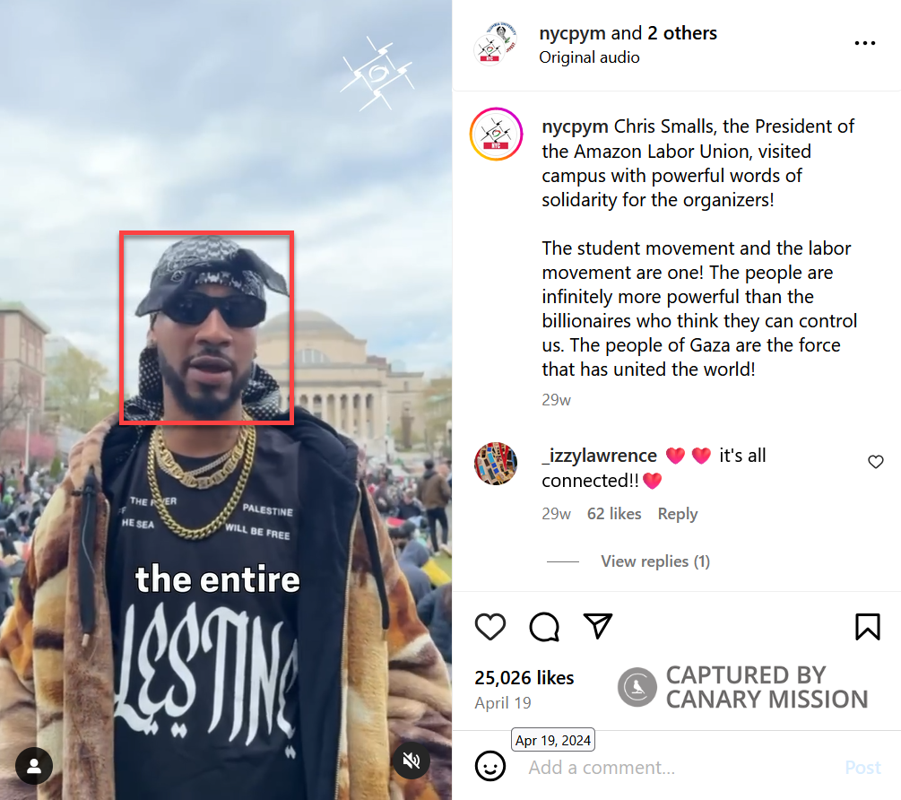 Chris Smalls - Canary Mission