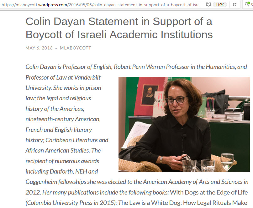 Colin Dayan - Canary Mission