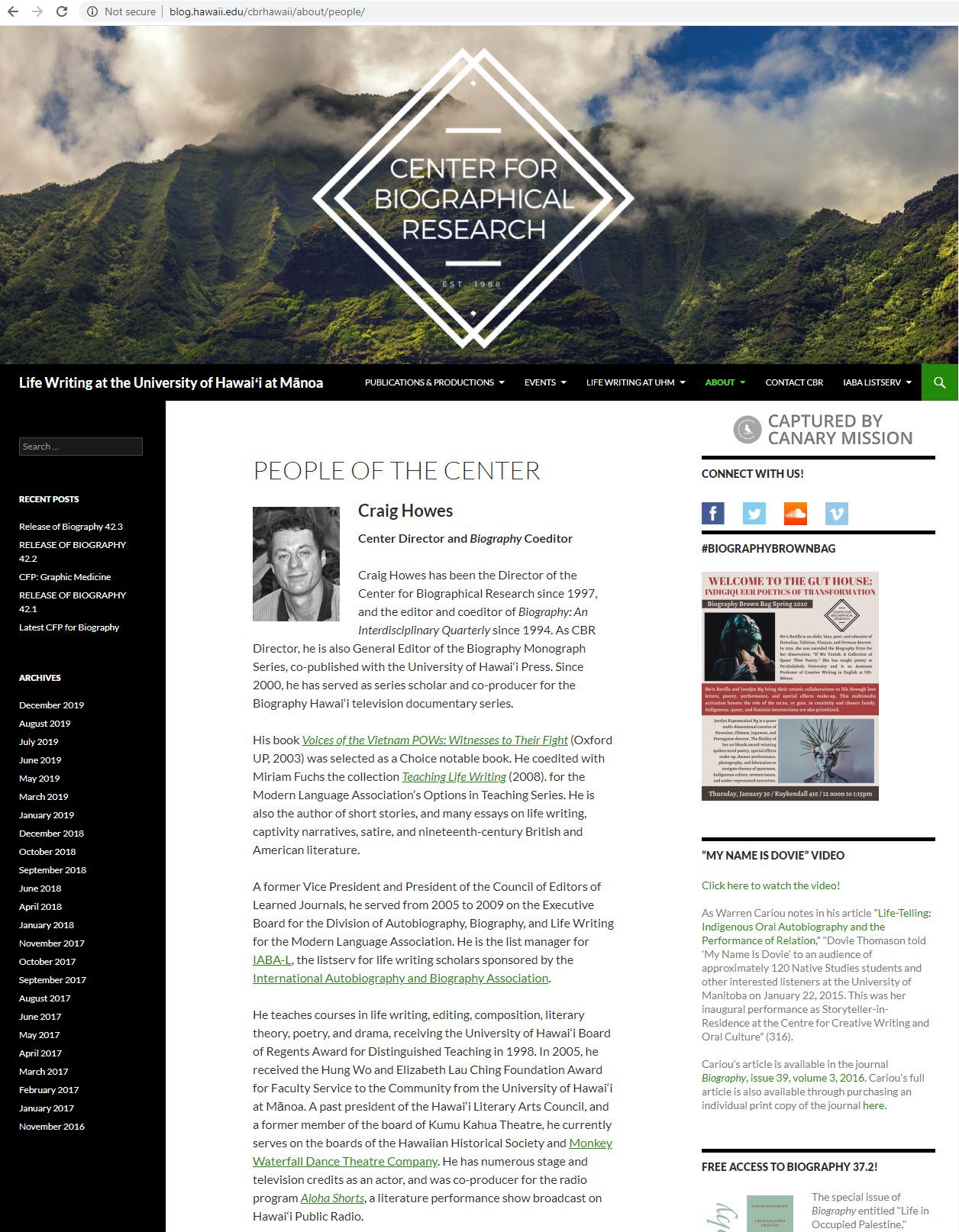 Craig Howes - Canary Mission