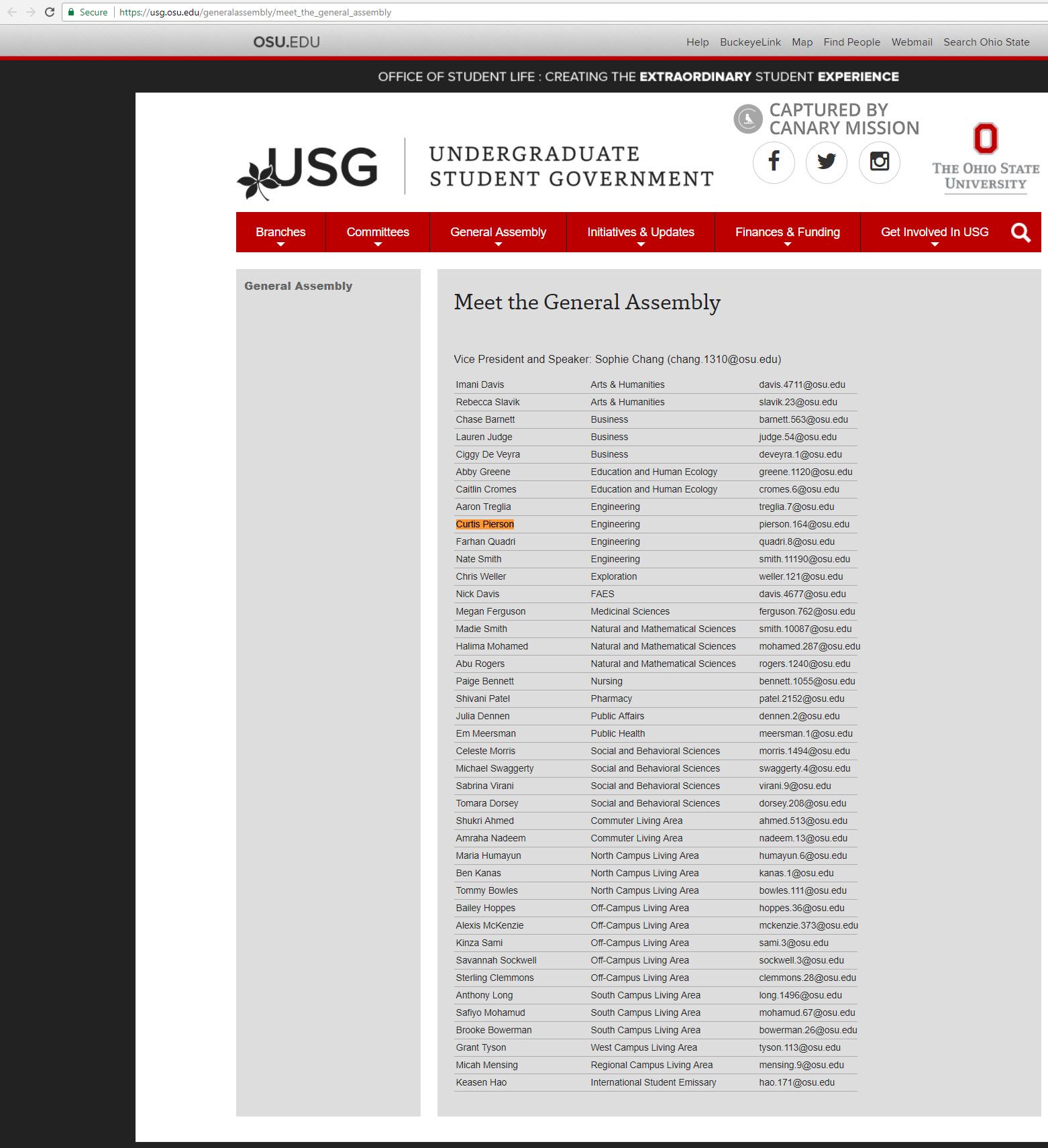 Curtis Pierson - Canary Mission