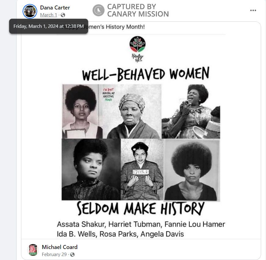 Dana Carter - Canary Mission