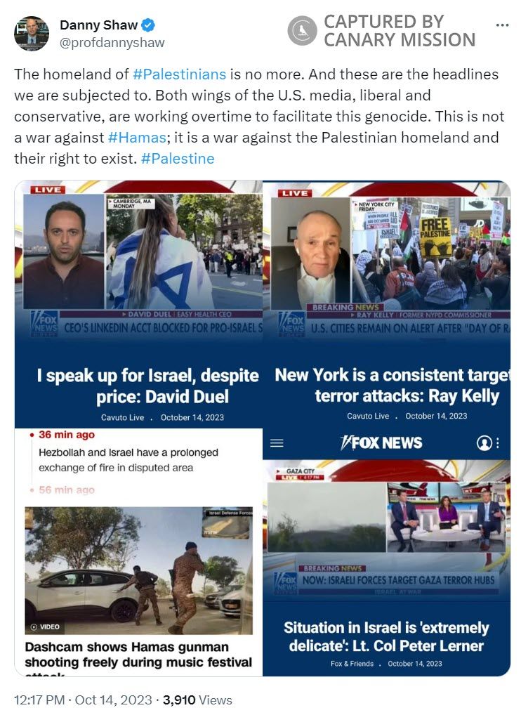 Danny Shaw - Canary Mission