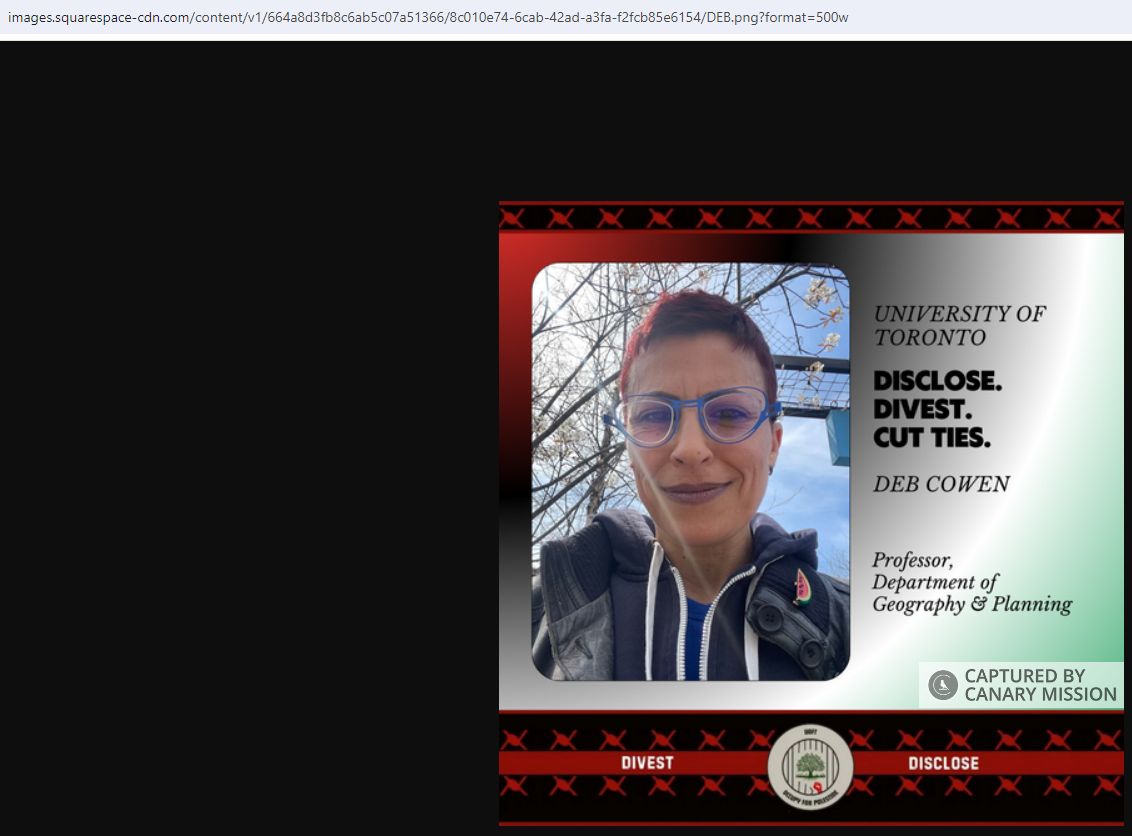 Deborah Cowen - Canary Mission