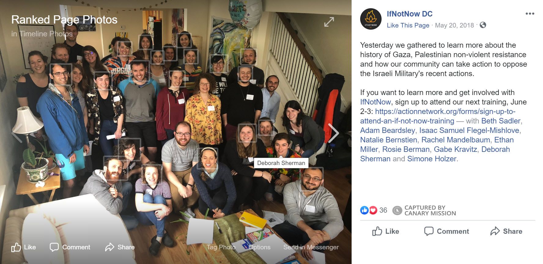 Deborah Sherman - Canary Mission