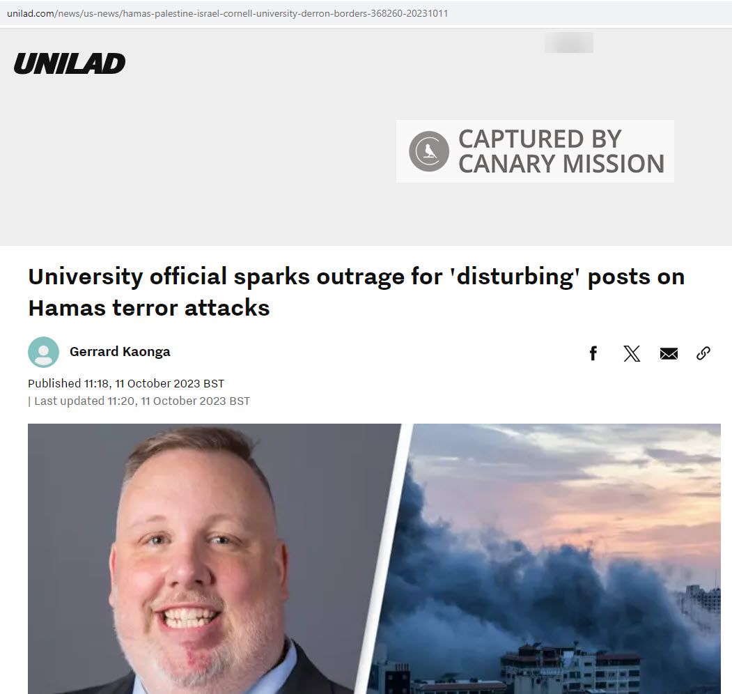 Derron Borders - Canary Mission