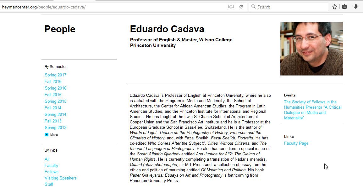 Eduardo Cadava - Canary Mission