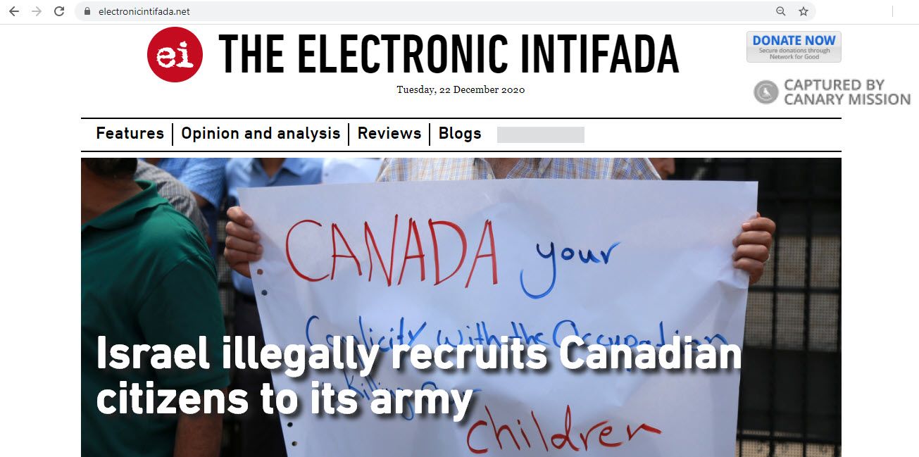 Electronic Intifada - Canary Mission