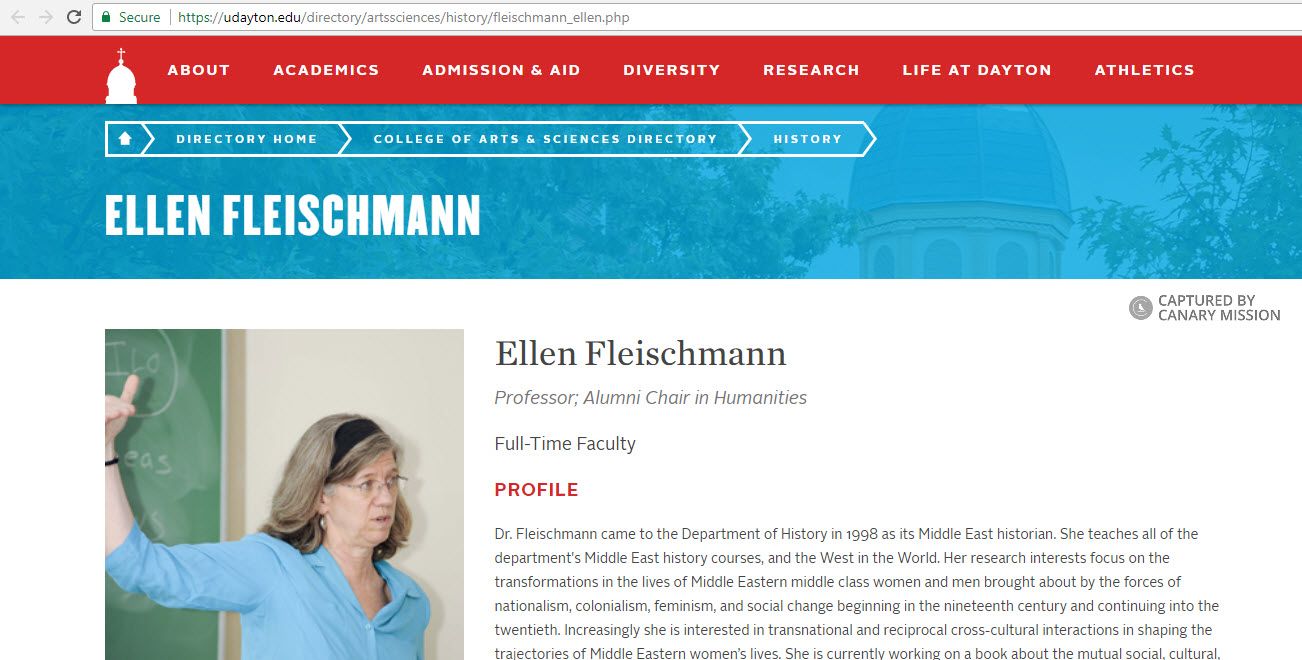 Ellen Fleischmann - Canary Mission