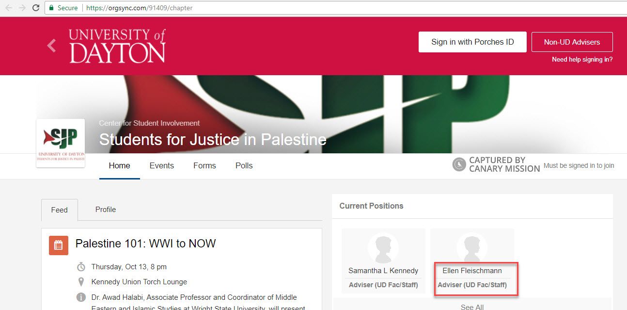 Ellen Fleischmann - Canary Mission