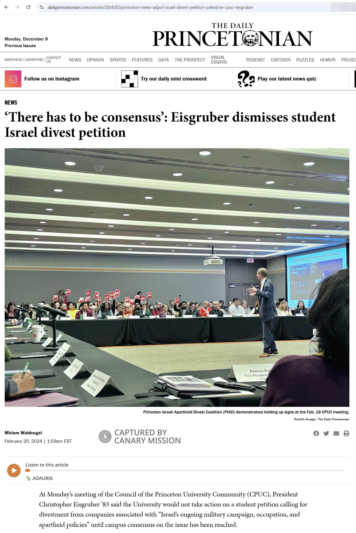 Ellen Li - Canary Mission