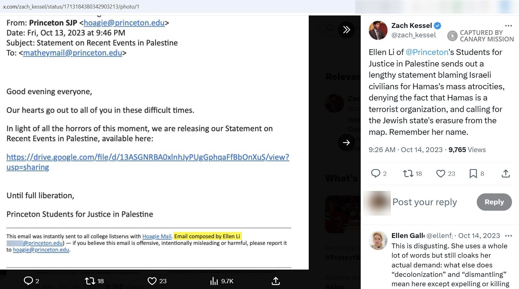 Ellen Li - Canary Mission