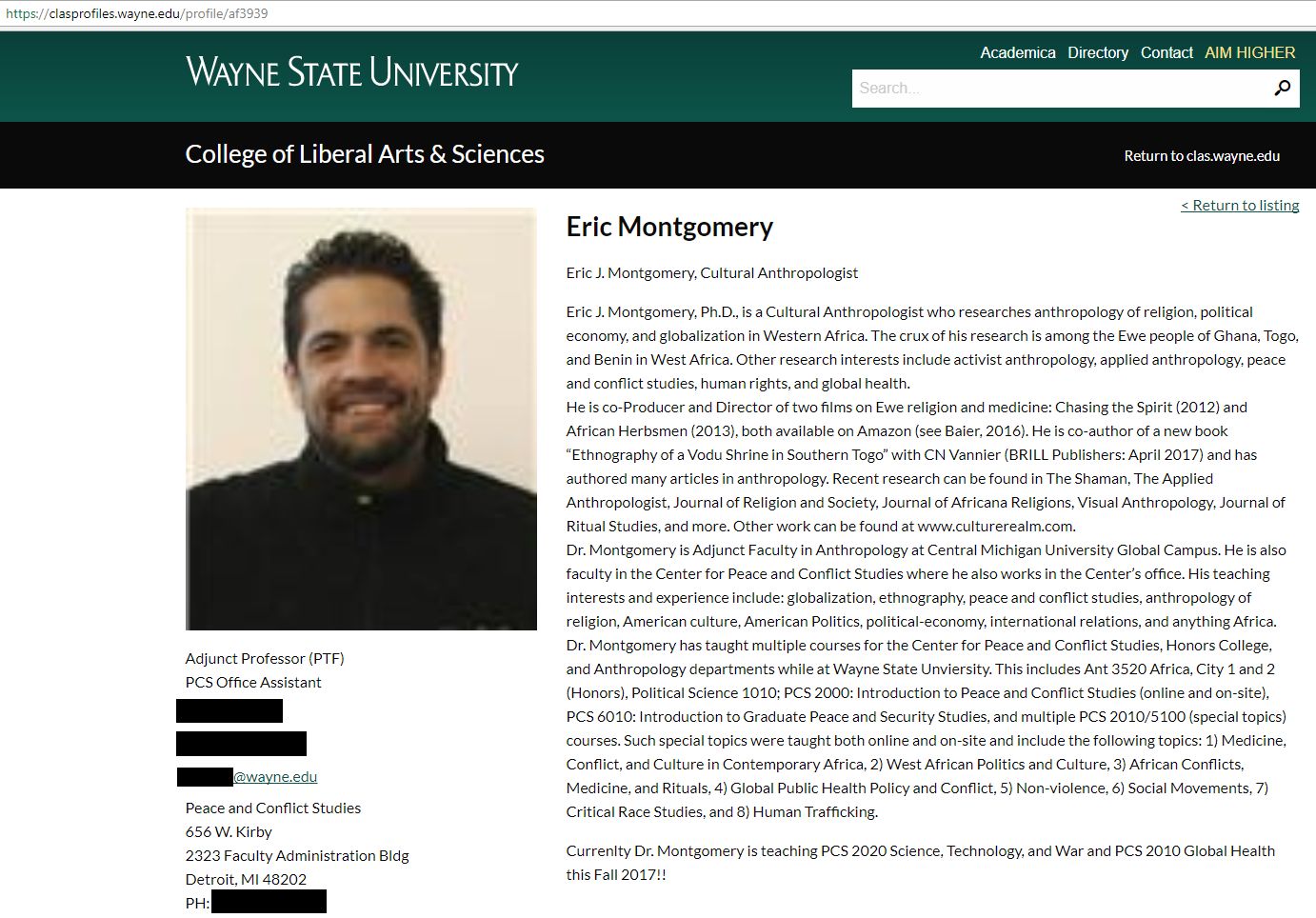 Eric Montgomery - Canary Mission