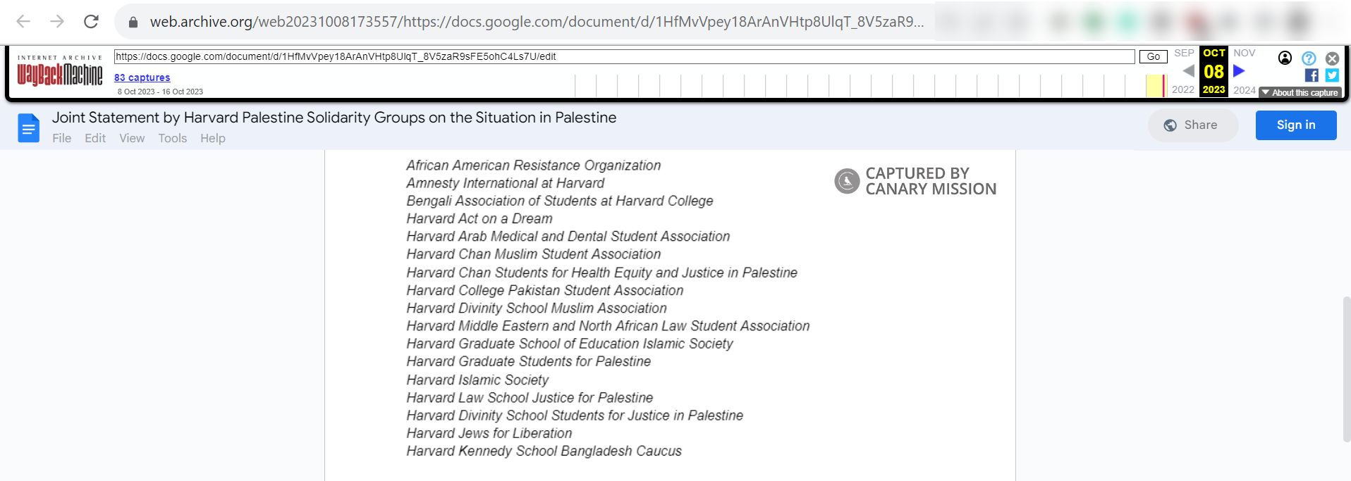 Eva Frazier - Canary Mission