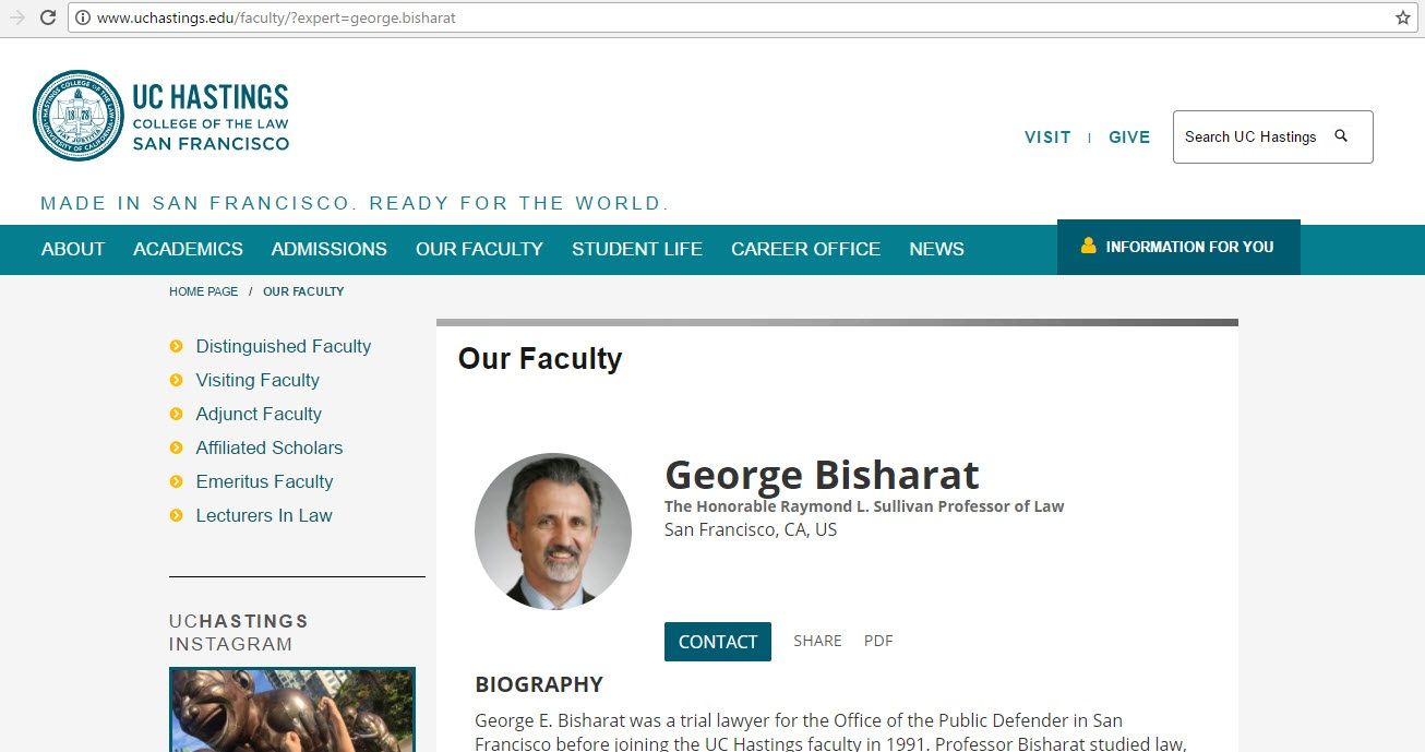 George Bisharat - Canary Mission