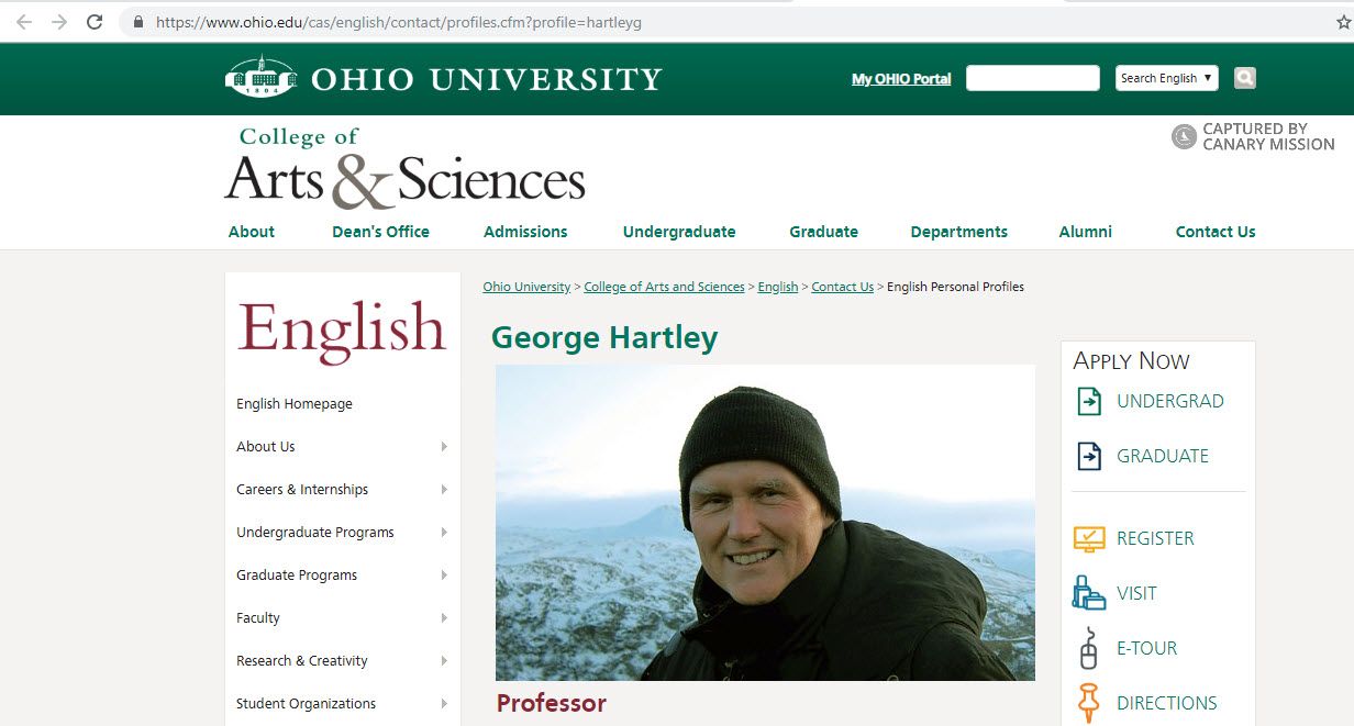 George Hartley - Canary Mission