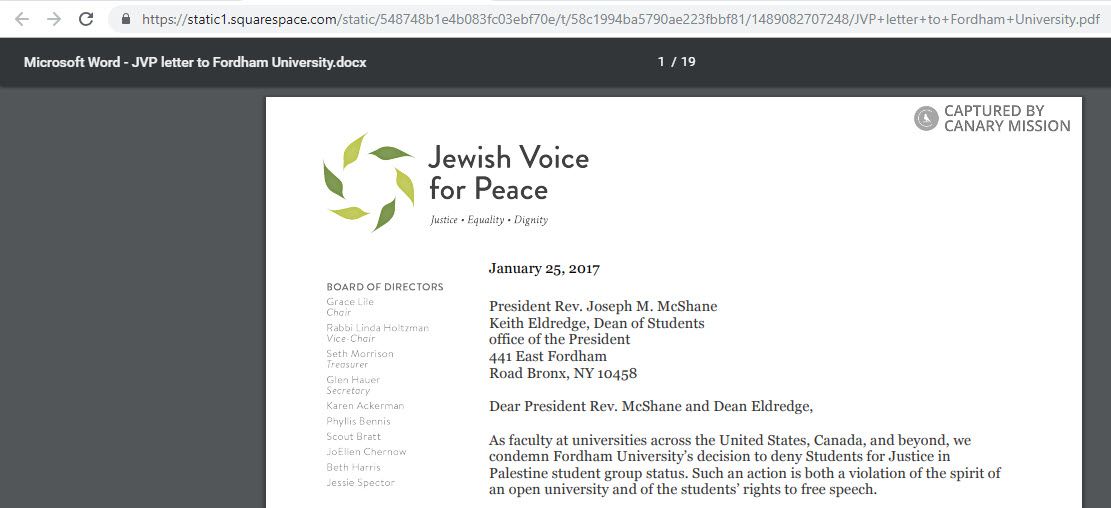 Georgette Ioup - Canary Mission