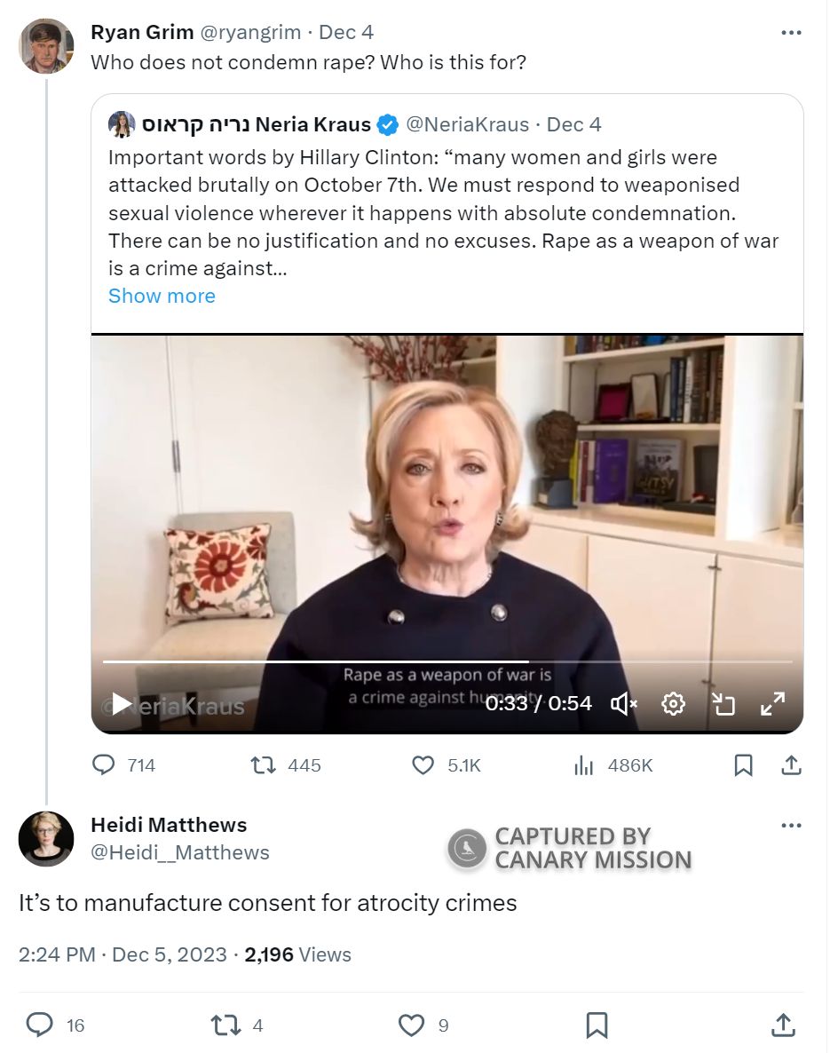 Heidi Matthews - Canary Mission