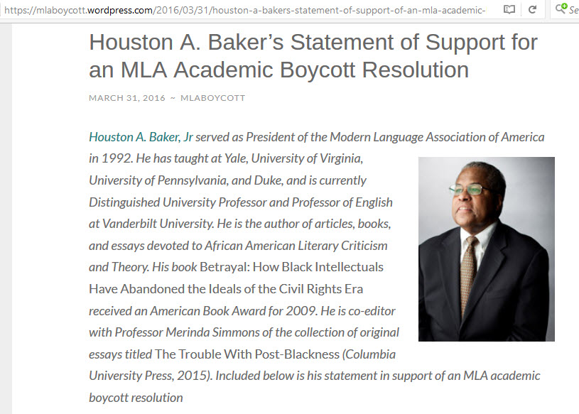 Houston Baker - Canary Mission