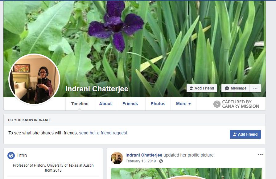 Indrani Chatterjee - Canary Mission