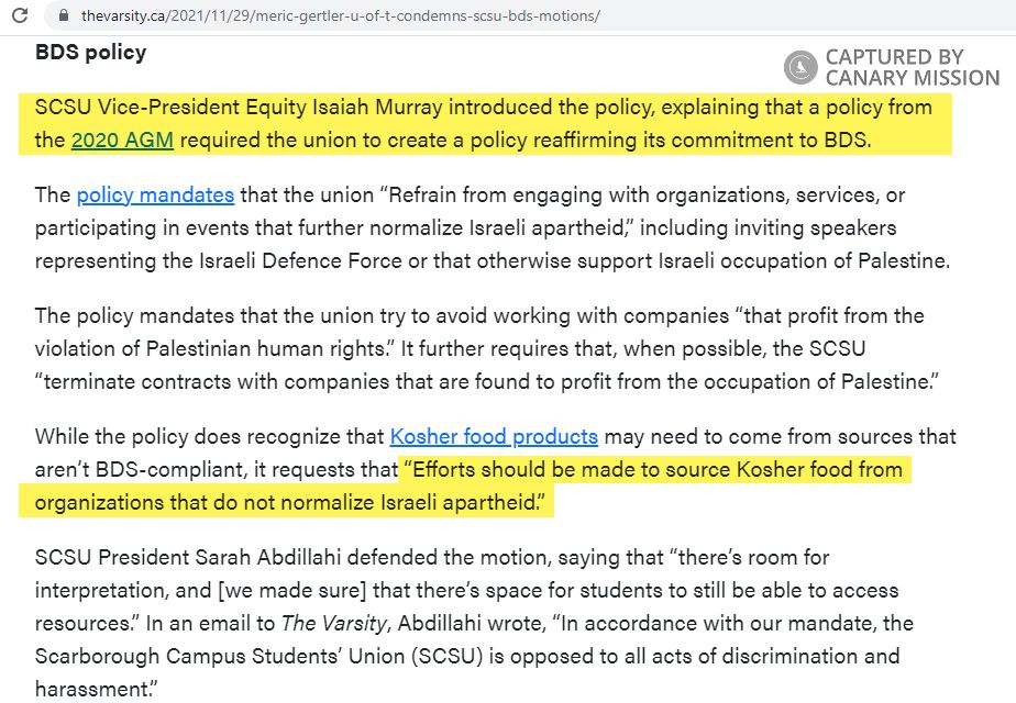 Isaiah Murray - Canary Mission