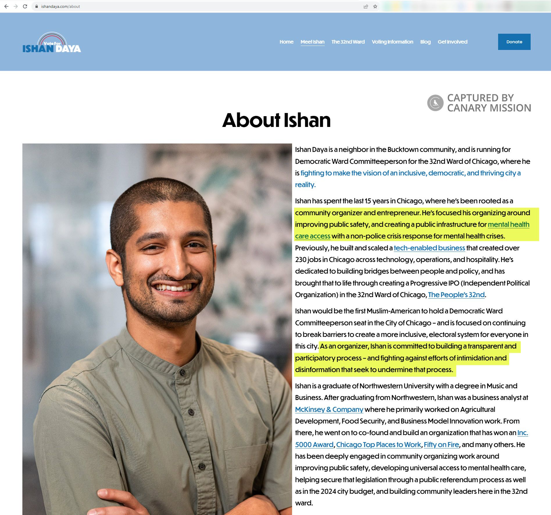 Ishan Daya - Canary Mission