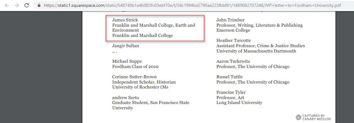 James Strick - Canary Mission