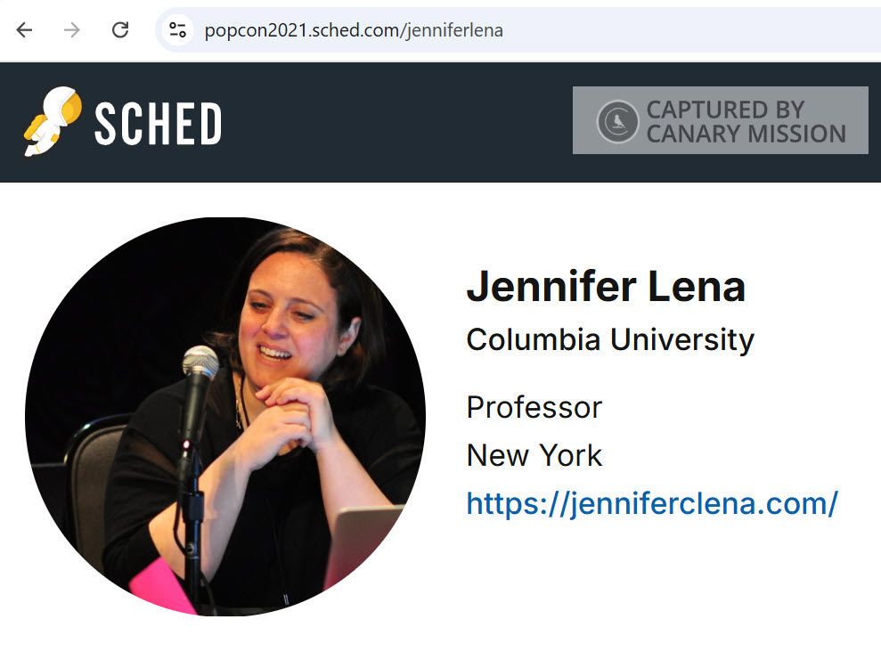 Jennifer Lena - Canary Mission