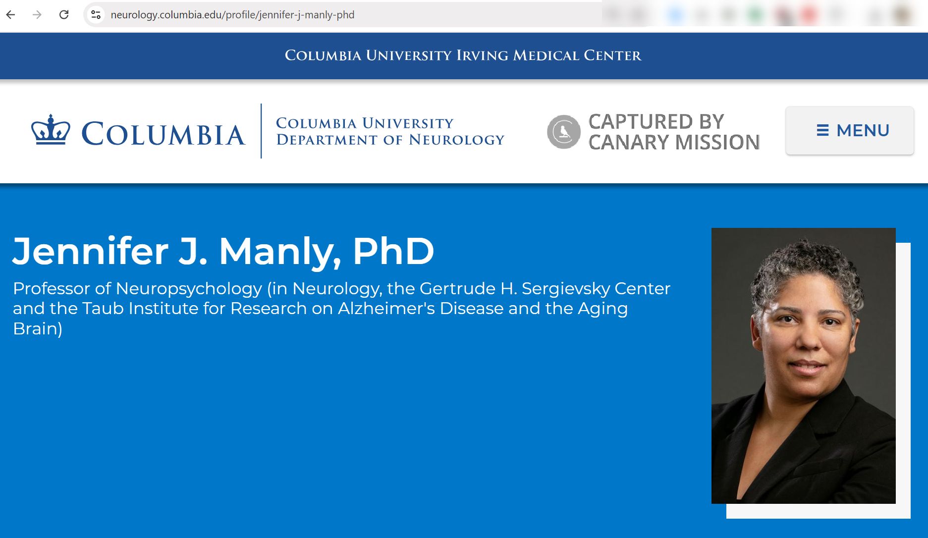 Jennifer Manly - Canary Mission