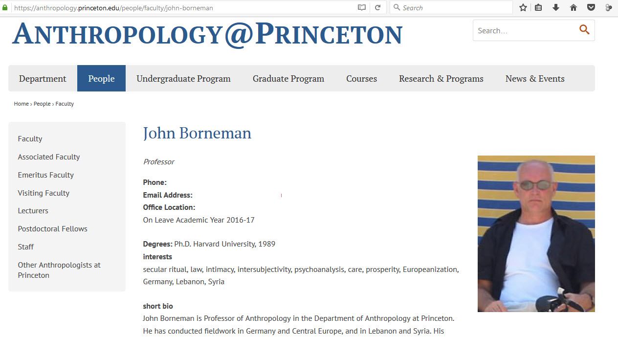 John Borneman - Canary Mission