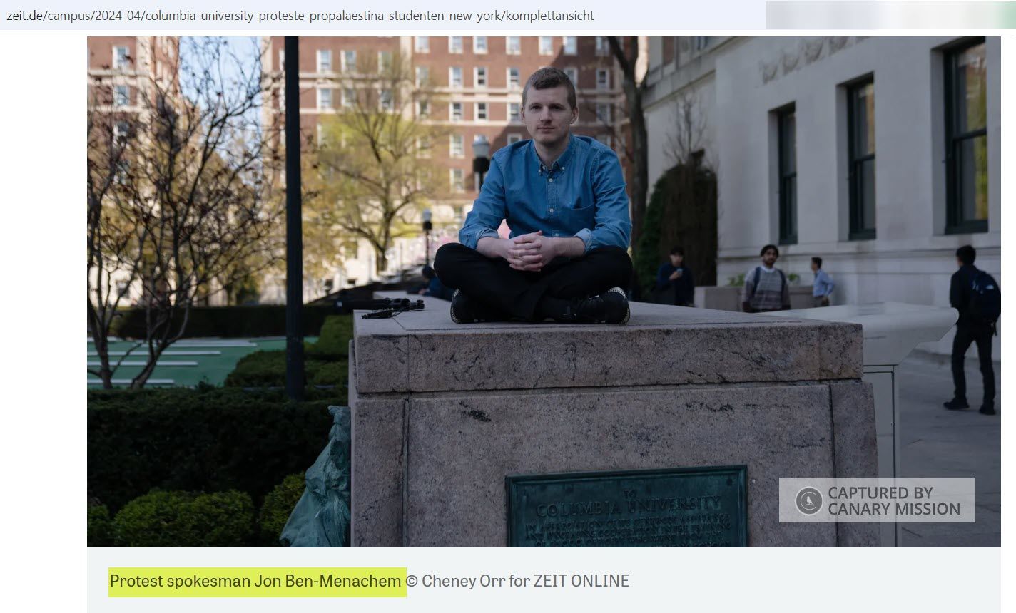 Jonathan Ben-Menachem - Canary Mission