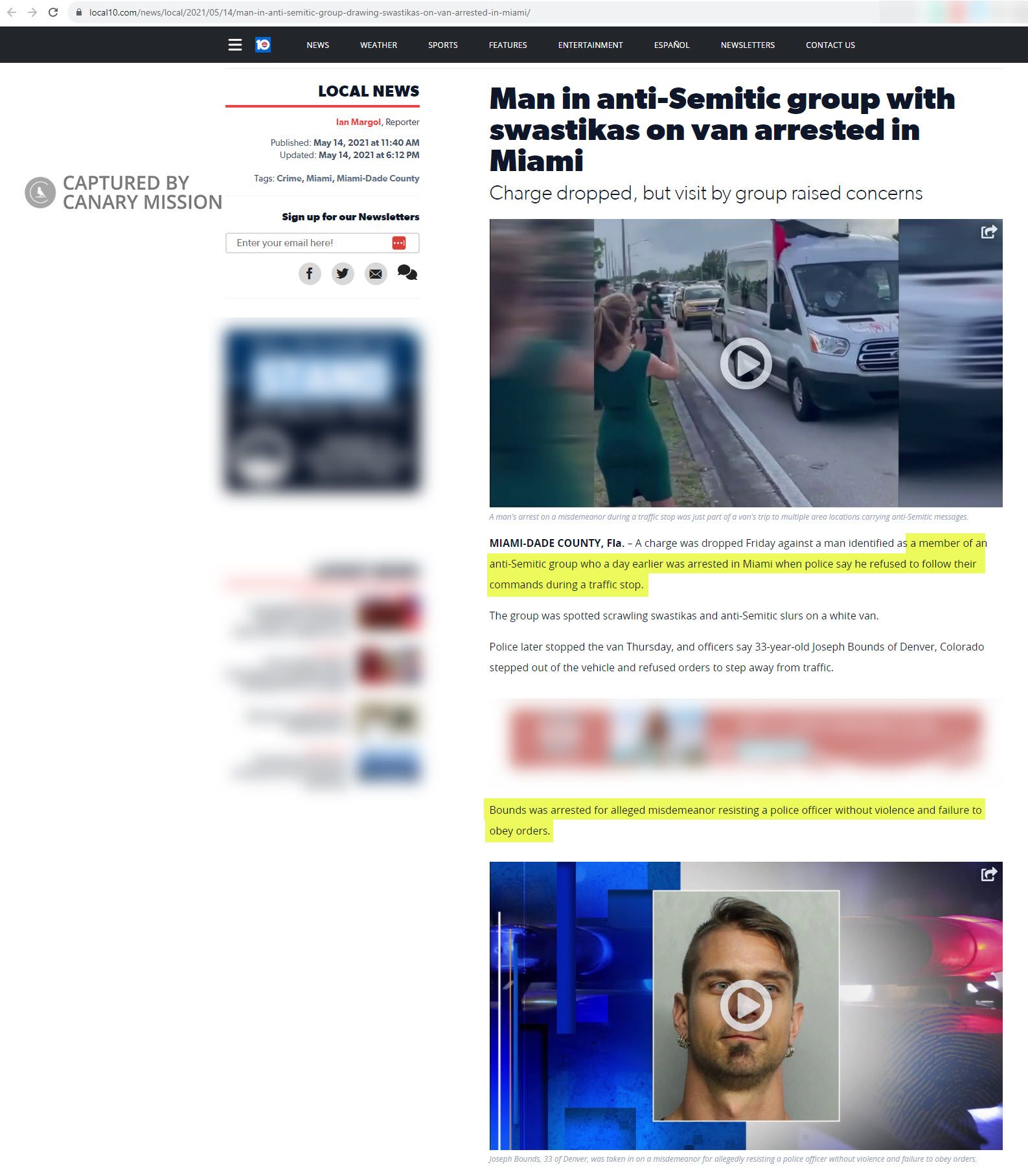 Joseph Bounds - Canary Mission